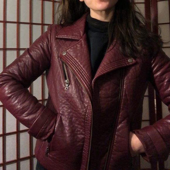 Ann Taylor | Jackets & Coats | Beautiful Fuchsia Faux Leather Jacket ...